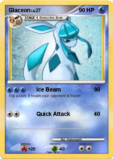 Pokémon Glaceon 414 414 - Ice Beam - My Pokemon Card