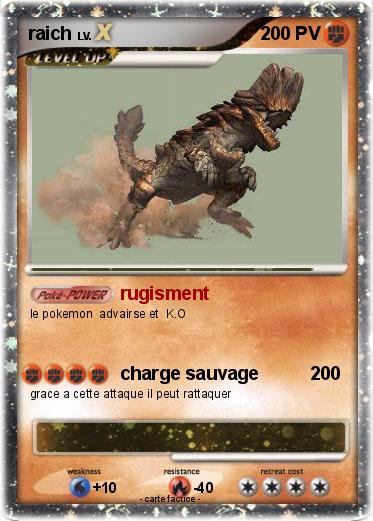 Pokémon raich 2 2 - rugisment - Ma carte Pokémon
