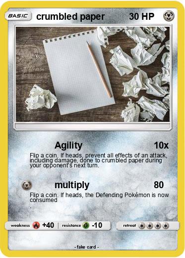 Pokémon crumbled paper - Agility - My Pokemon Card