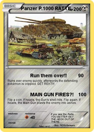 Pokémon Panzer P 1000 RATTE 1 1 - Run them over!! - My Pokemon Card