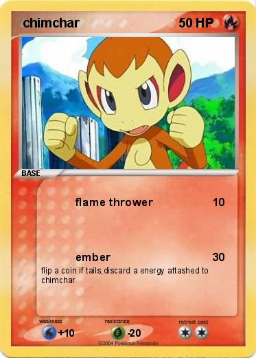 Pokémon chimchar 30 30 - flame thrower - My Pokemon Card