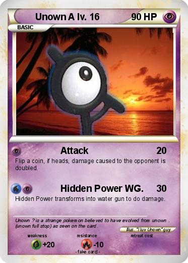 Pokémon Unown A lv 16 16 - Attack - My Pokemon Card
