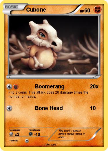 Pokémon Cubone 134 134 - Boomerang - My Pokemon Card