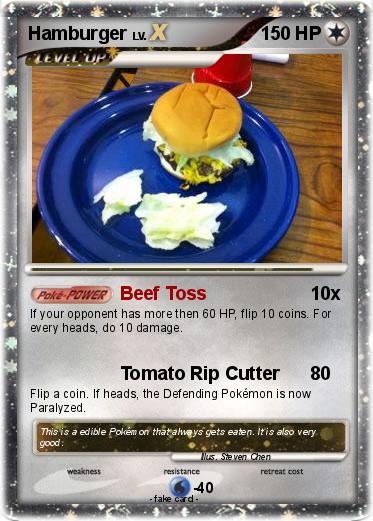 Pokémon Hamburger 69 69 - Beef Toss - My Pokemon Card