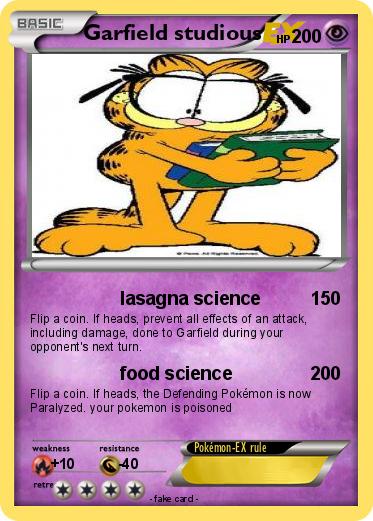 Pokémon Garfield studious - lasagna science - My Pokemon Card