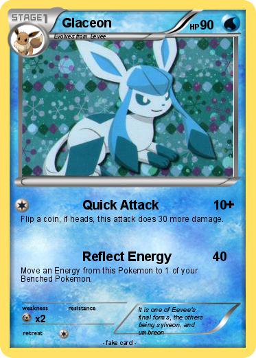 Pokémon Glaceon 639 639 - Quick Attack - My Pokemon Card
