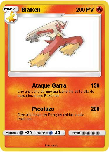 Pokémon Blaiken - Ataque Garra - Mi carta pokémon