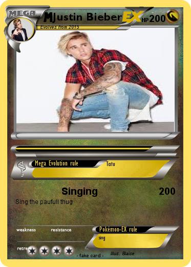 Pokémon Justin Bieber 3581 3581 - Singing - My Pokemon Card