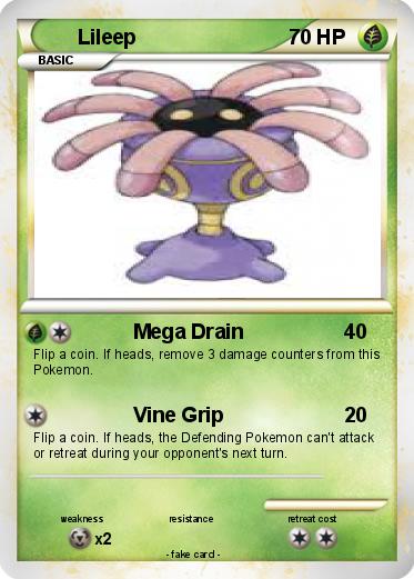 Pokémon Lileep 9 9 - Mega Drain - My Pokemon Card