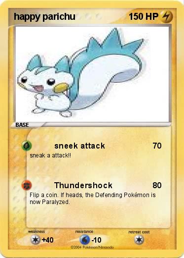Pokémon happy parichu - sneek attack - My Pokemon Card