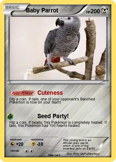 Pokémon Baby Parrot 1 1 - Cuteness - My Pokemon Card