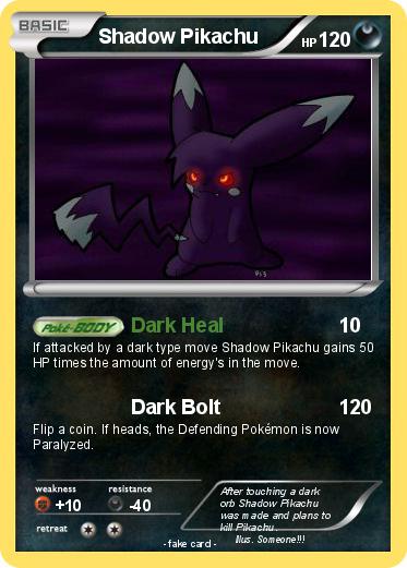 Pokémon Shadow Pikachu 926 926 - Dark Heal - My Pokemon Card
