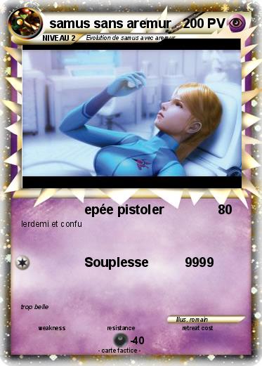 Pokémon samus sans aremur - epée pistoler - Ma carte Pokémon