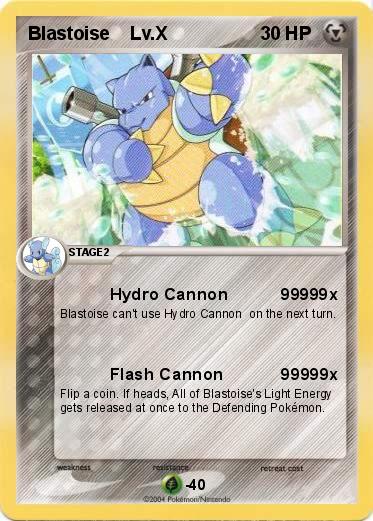 Pokémon Blastoise Lv X 8 8 - Hydro Cannon 99999x 99999x - My Pokemon Card