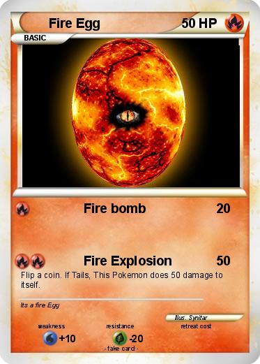 Pokémon Fire Egg 1 1 - Fire bomb - My Pokemon Card