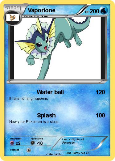 Pokémon Vaporione - Water ball - My Pokemon Card