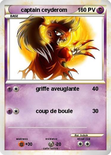 Pokémon captain ceyderom - griffe aveuglante - Ma carte Pokémon