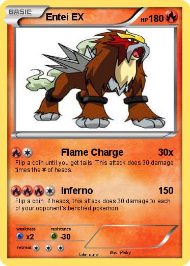Pokémon Entei EX 122 122 - Flame Charge - My Pokemon Card
