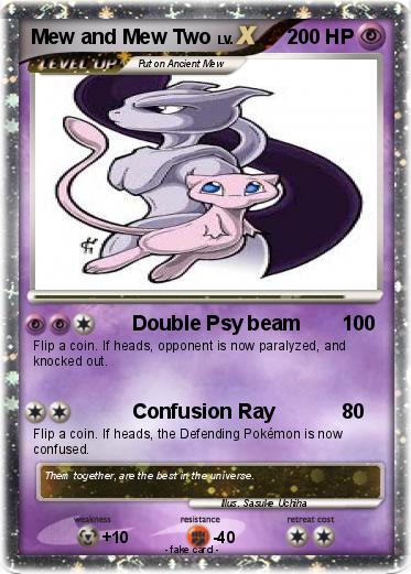 Pokémon Mew and Mew Two 4 4 - Double Psy beam - My Pokemon Card