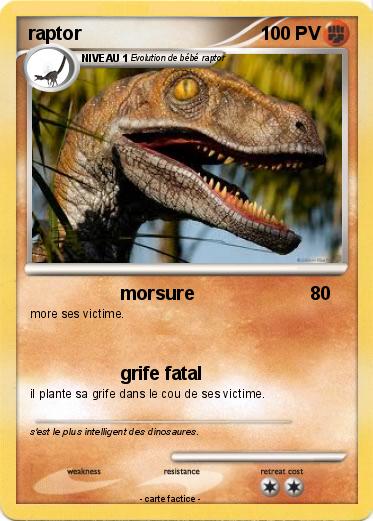 Pokémon raptor 79 79 - morsure - Ma carte Pokémon
