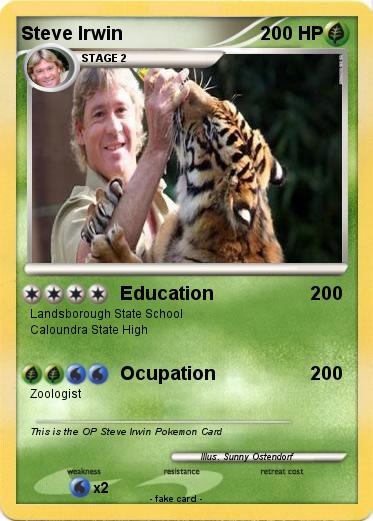 Pokémon Steve Irwin 18 18 - Education - My Pokemon Card