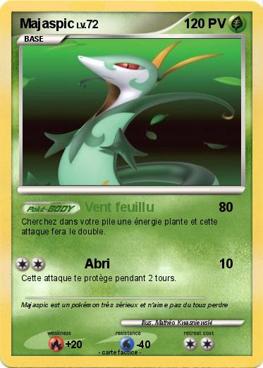 Pokémon Majaspic 202 202 - Vent feuillu - Ma carte Pokémon