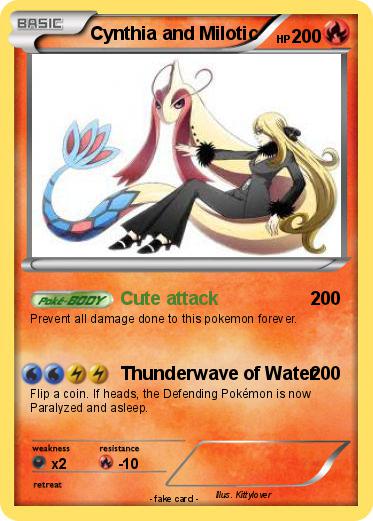Pokémon Cynthia and Milotic - Cute attack - My Pokemon Card