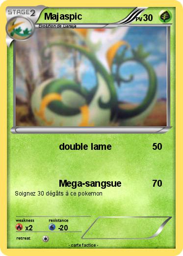 Pokémon Majaspic 250 250 - double lame - Ma carte Pokémon