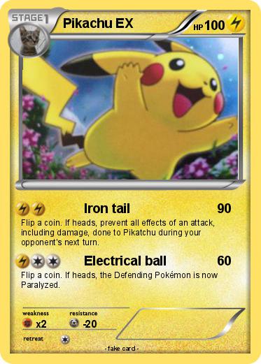 Pokémon Pikachu EX 1069 1069 - Iron tail - My Pokemon Card