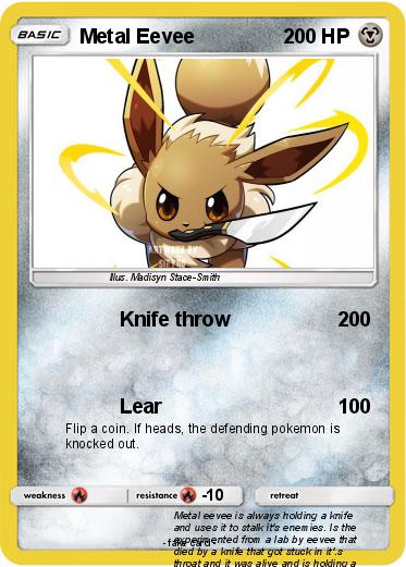 Pokémon Metal Eevee 4 4 - Knife throw - My Pokemon Card
