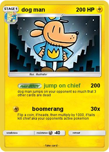 Pokémon dog man 63 63 - jump on chief - My Pokemon Card