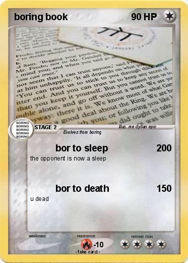 Pokémon boring book - bor to sleep - My Pokemon Card