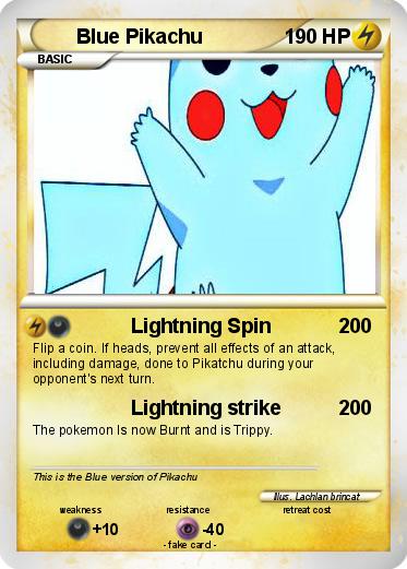 Pokémon Blue Pikachu 25 25 - Lightning Spin - My Pokemon Card