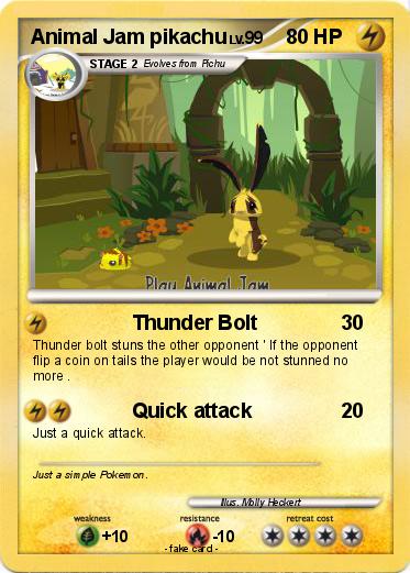 Pokémon Animal Jam pikachu - Thunder Bolt - My Pokemon Card