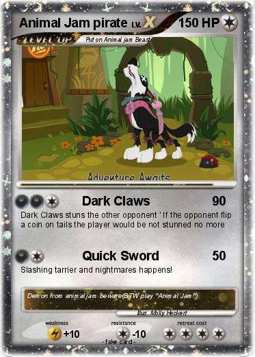 Pokémon Animal Jam pirate - Dark Claws - My Pokemon Card