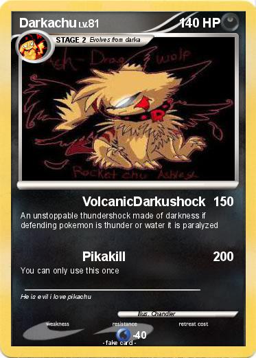 Pokémon Darkachu 32 32 - VolcanicDarkushock - My Pokemon Card