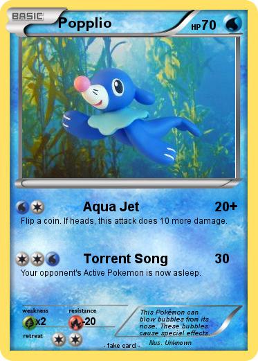 Pokémon Popplio 128 128 - Aqua Jet - My Pokemon Card