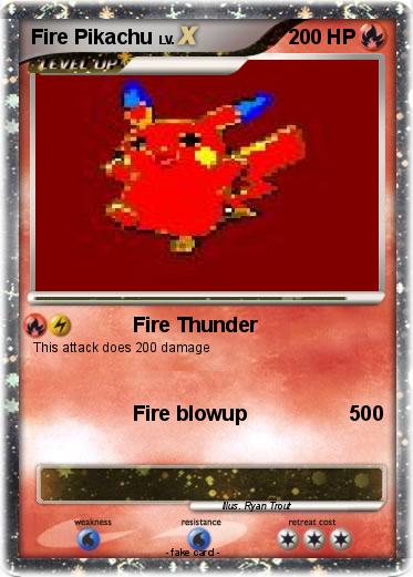 Pokémon Fire Pikachu 50 50 - Fire Thunder - My Pokemon Card