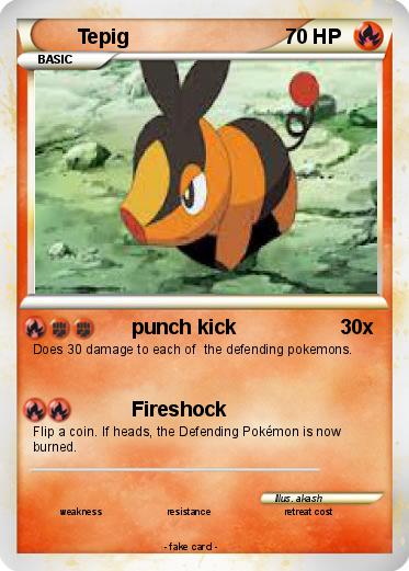 Pokémon Tepig 831 831 - punch kick - My Pokemon Card