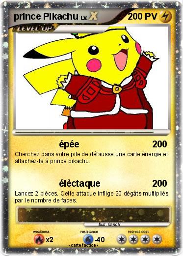 Pokémon prince Pikachu 2 2 - épée - Ma carte Pokémon