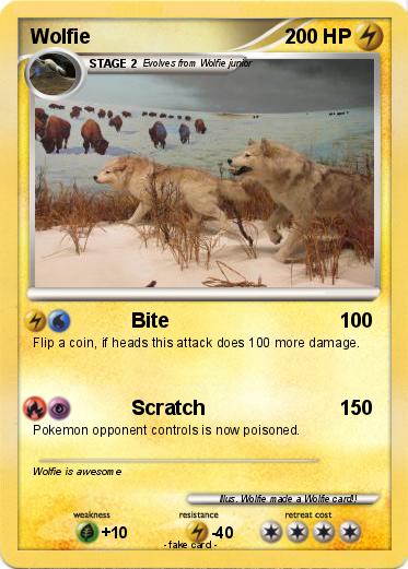 Pokémon Wolfie 73 73 - Bite - My Pokemon Card