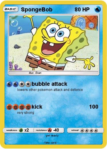 Pokémon SpongeBob 3168 3168 - bubble attack - My Pokemon Card