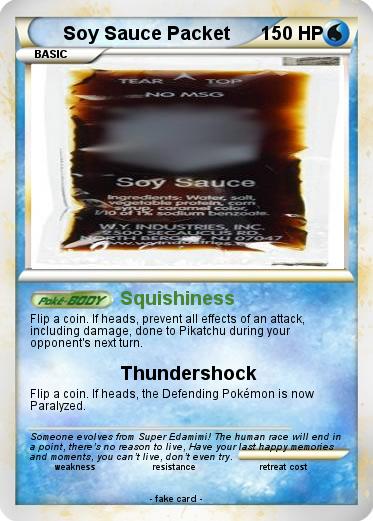 Pokémon Soy Sauce Packet - Squishiness - My Pokemon Card