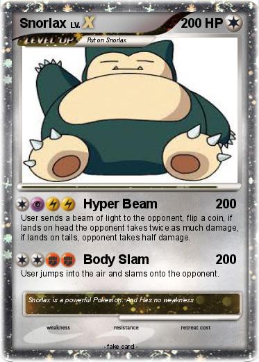 Pokémon Snorlax 494 494 - Hyper Beam - My Pokemon Card