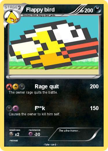 Pokémon Flappy bird 182 182 - Rage quit - My Pokemon Card