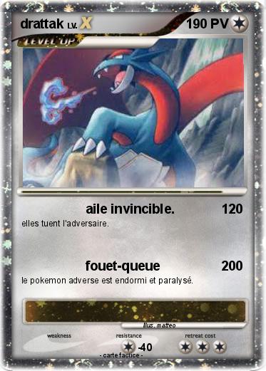 Pokémon drattak 266 266 - aile invincible. - Ma carte Pokémon