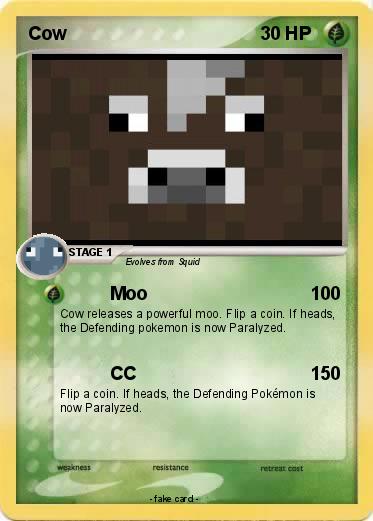 Pokémon Cow 290 290 - Moo - My Pokemon Card