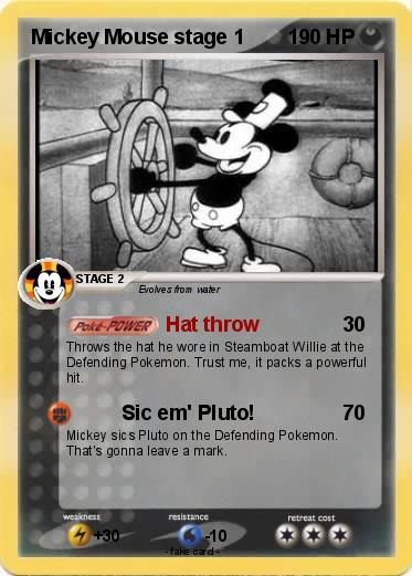 Pokémon Mickey Mouse stage 1 1 - Hat throw - My Pokemon Card