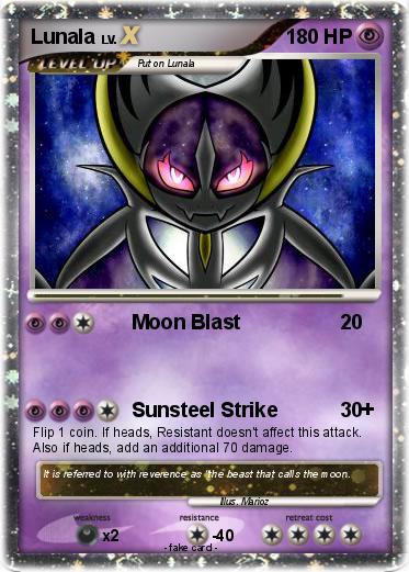 Pokémon Lunala 4 4 - Moon Blast - My Pokemon Card