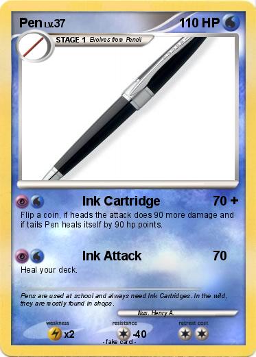 Pokémon Pen 12 12 - Ink Cartridge 70 + - My Pokemon Card